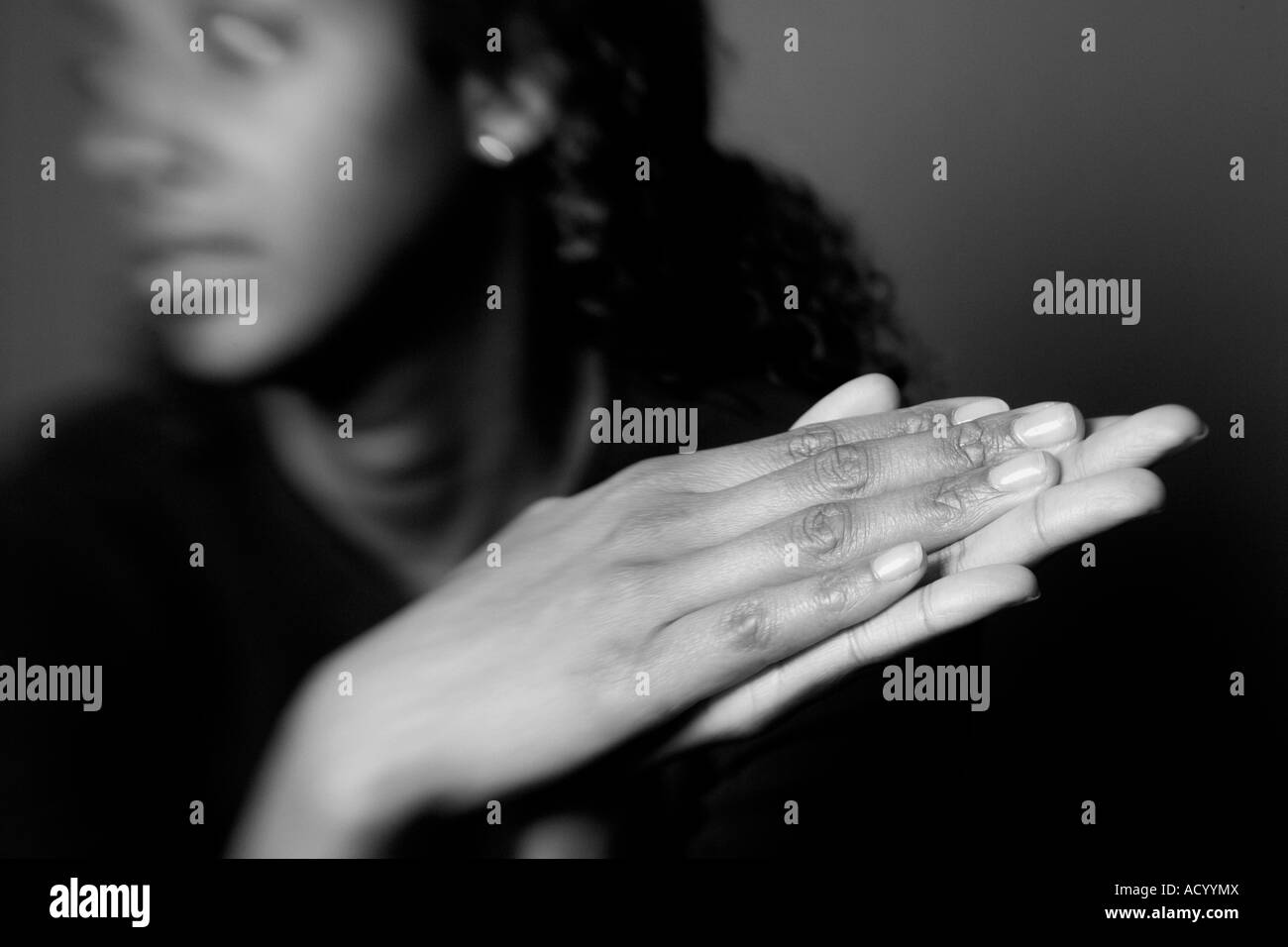 Hands joined together Black and White Stock Photos & Images - Alamy