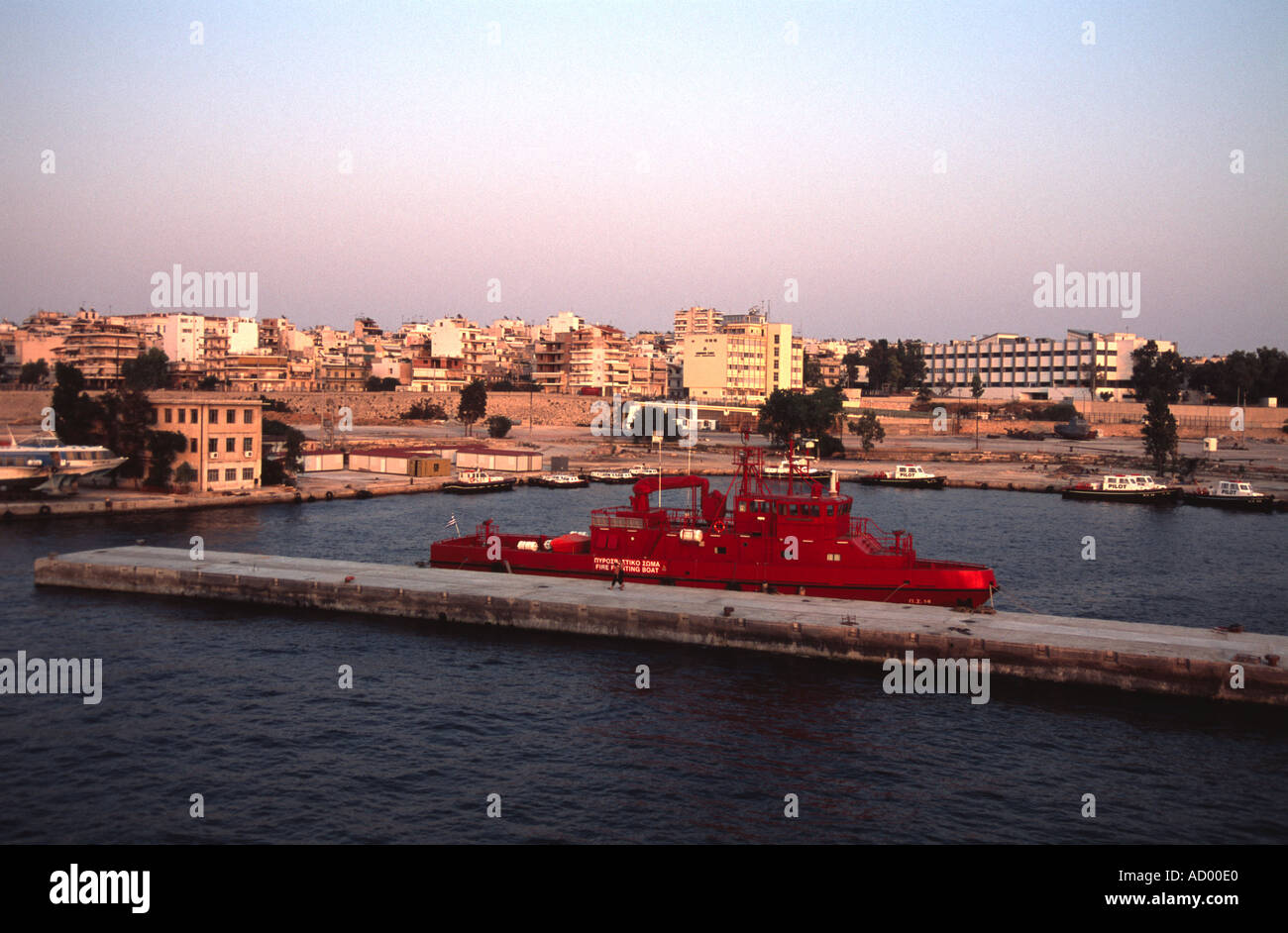 Fire fighting boat at Piraeus Harbor Athens Greece Stock Photo - Alamy