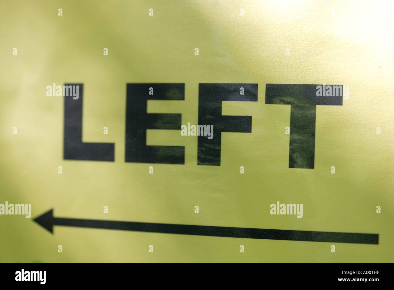 Left sign and direction arrow Stock Photo - Alamy
