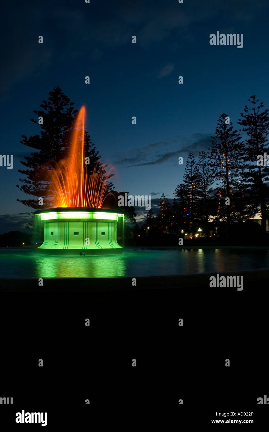 Napier City's (New Zealand) iconic Tom Parker Fountain at night Stock ...