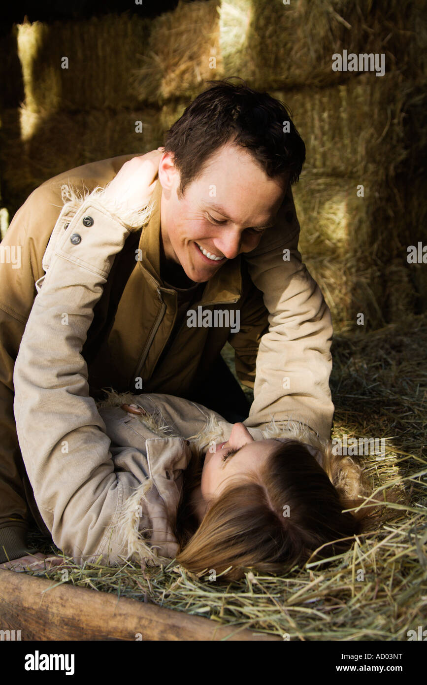 Woman laying hay hi-res stock photography and images - Alamy