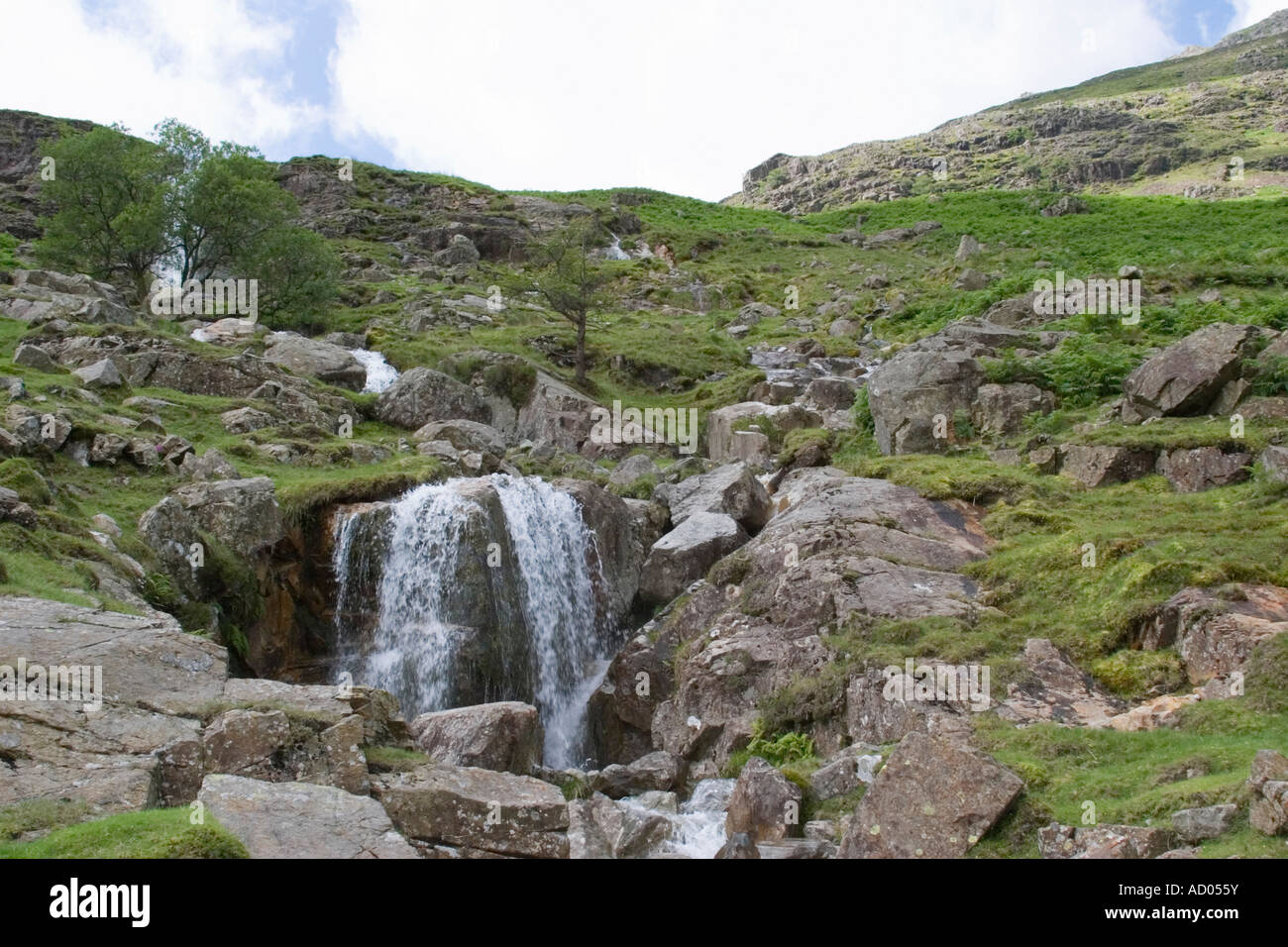 Waterfalls at Buttermere The Lake District Cumbria United Kingdom July ...