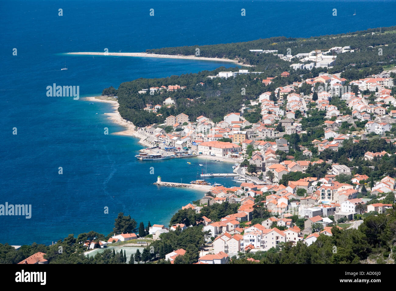 Bol town and Zlatni Rat beach Brac Croatia Stock Photo - Alamy
