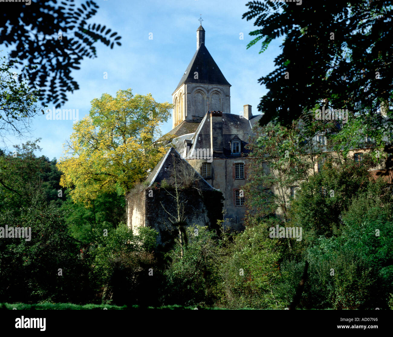 old chateaux hidden in the trees in rural france Stock Photo - Alamy