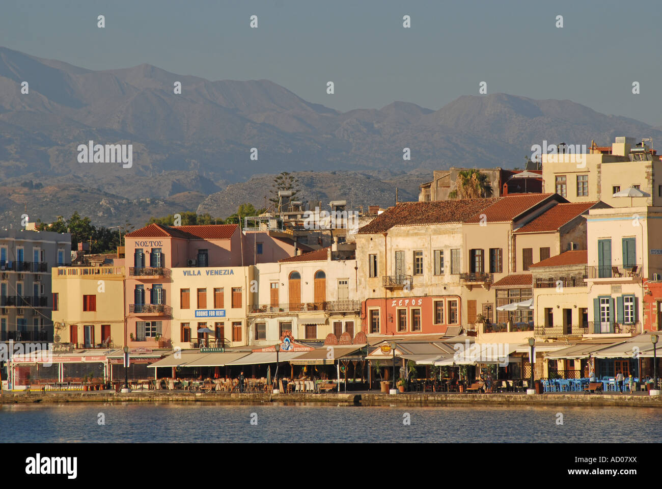 CRETE View of Hania from the harbour wall Stock Photo - Alamy