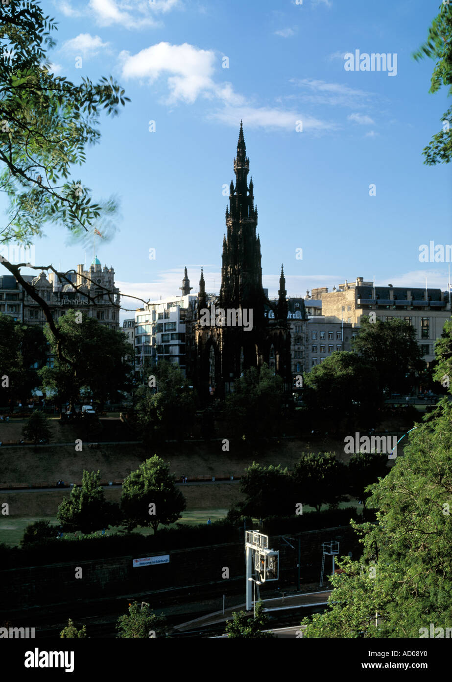 scotlands capital city with spire of sir walter scott monument Stock ...