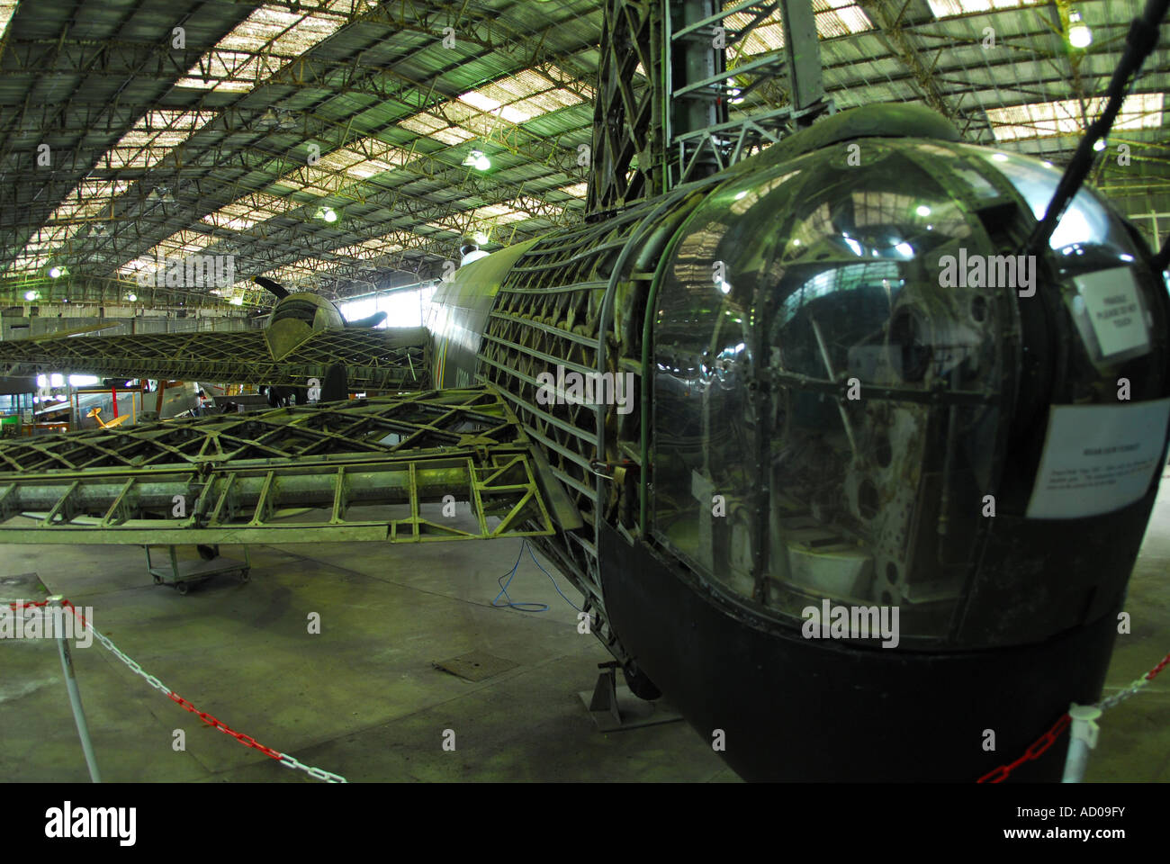 Rear gun turret on a part restored Wellington bomber, now at Brooklands ...
