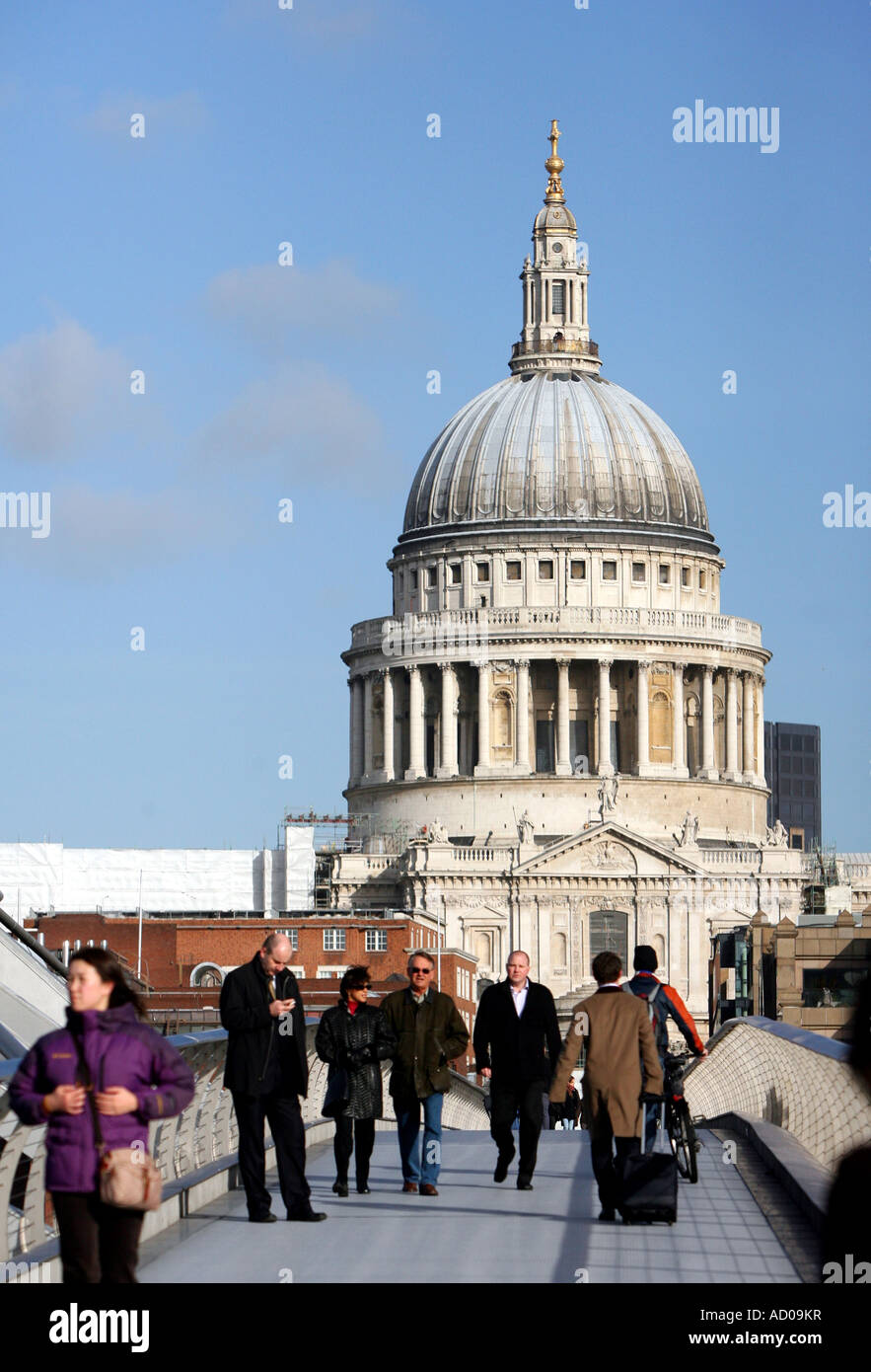 Millenium Bridge designed by Sir Norman Foster leading from the Tate ...