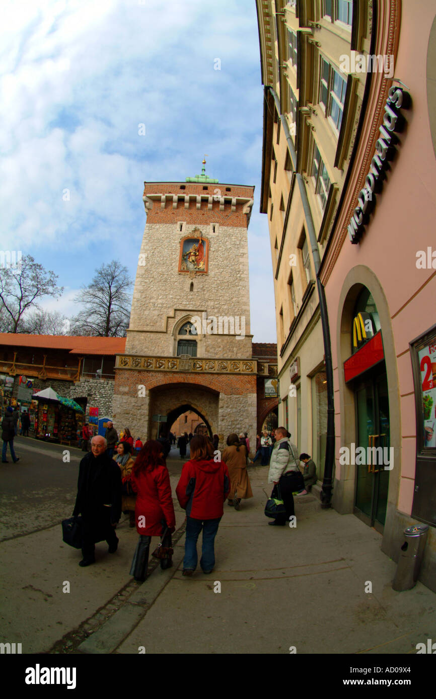 kracow crakow poland krakow stare miasto florianska gate wideangle ...