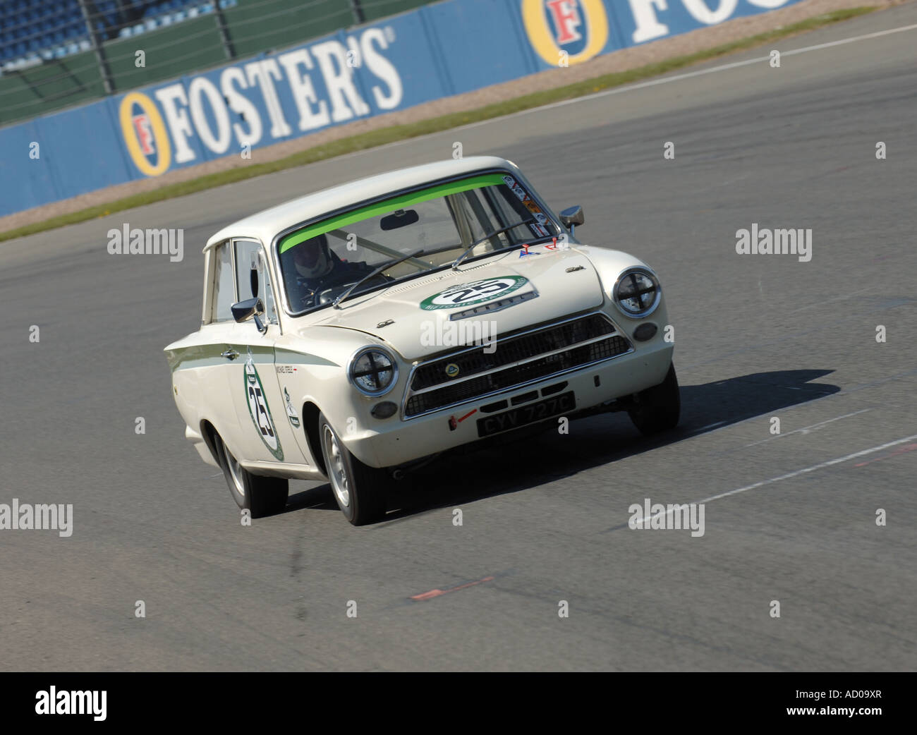Ford Lotus Cortina on track at Silverstone, Historic GP series Stock ...