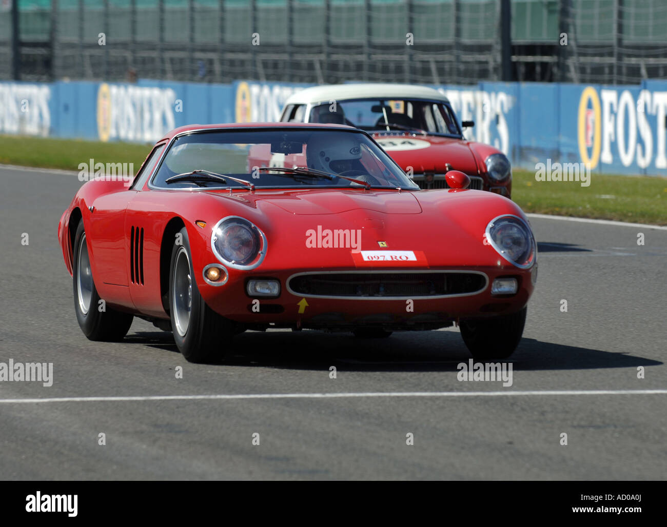 Ferrari on track at Silverstone, Historic GP series Stock Photo - Alamy