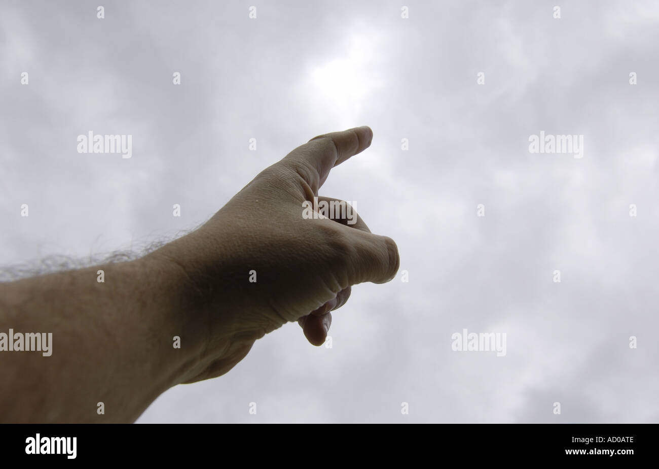 caucasian hand upwards up sky colour color horizontal concept hope ...