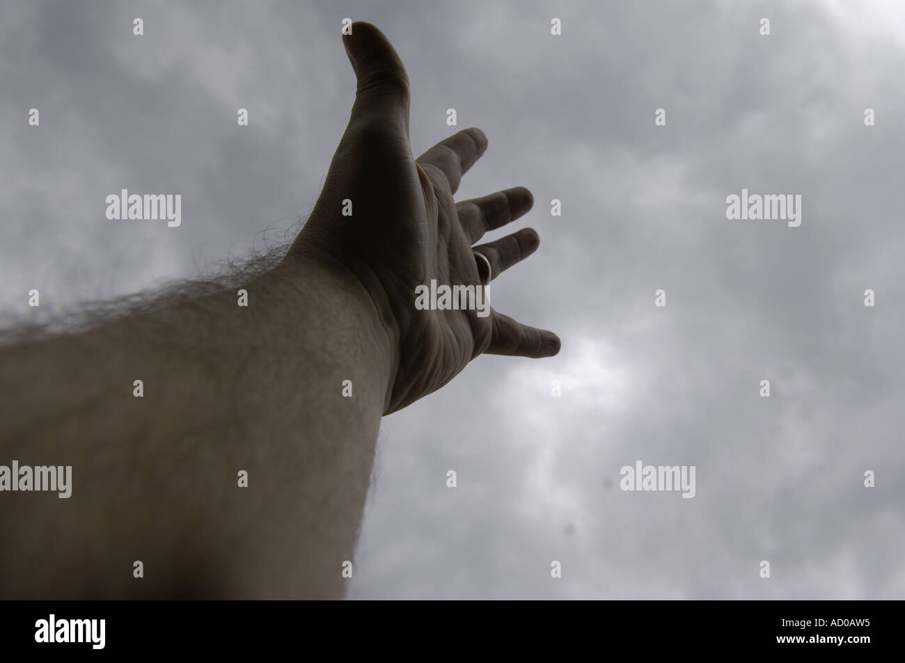 caucasian hand upwards up sky colour color horizontal concept hope ...