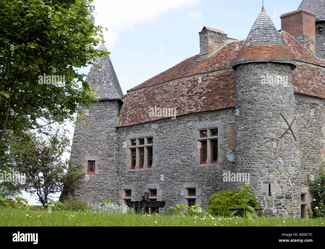 a privately owned chateau in the River Creuse valley in Indre region of ...