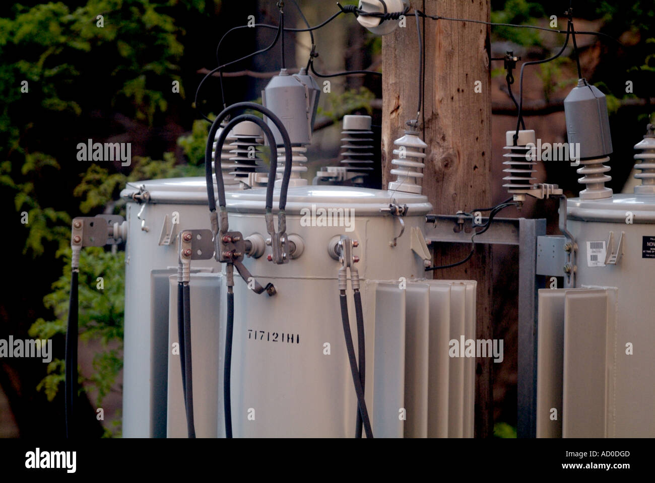 Electric Transformer on Utility Pole Stock Photo - Alamy