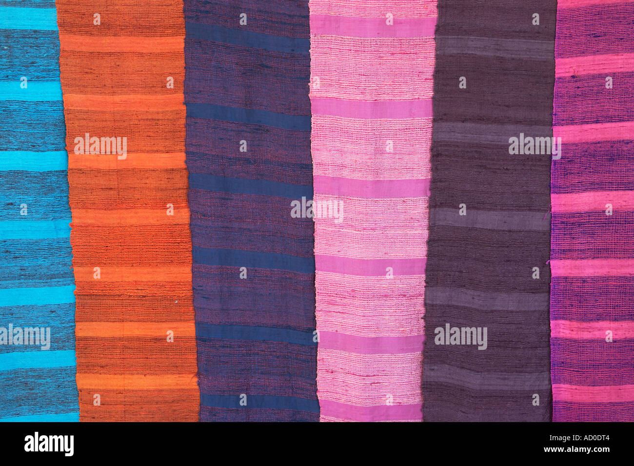 Colourful Sheets Hanging Up Stock Photo - Alamy