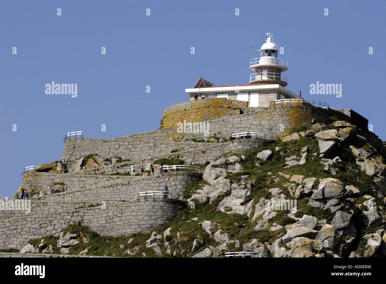 Monte Faro Lighthouse, Cies Archipelago, Spain Stock Photo - Alamy