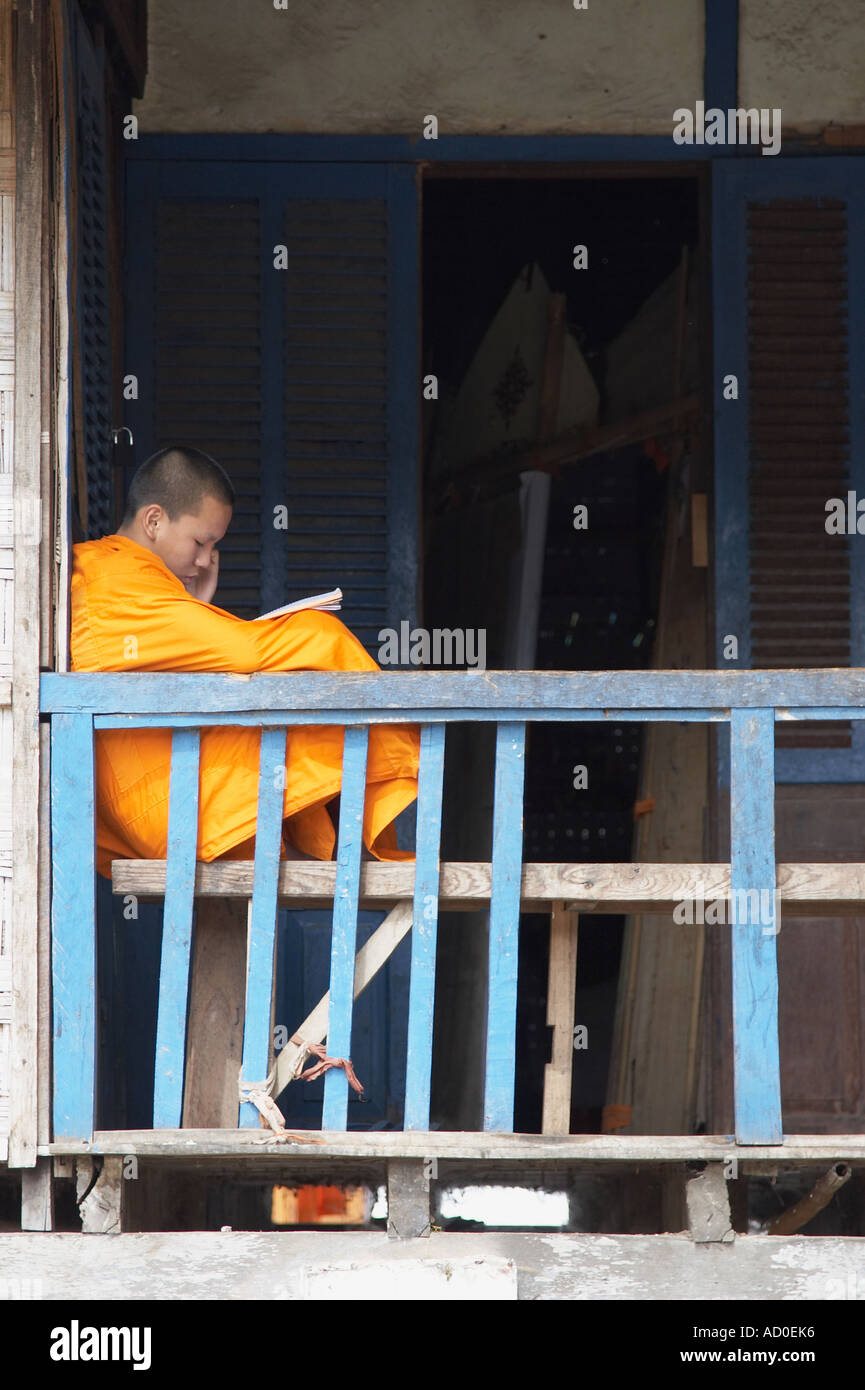 Monk Reading Book Stock Photo - Alamy