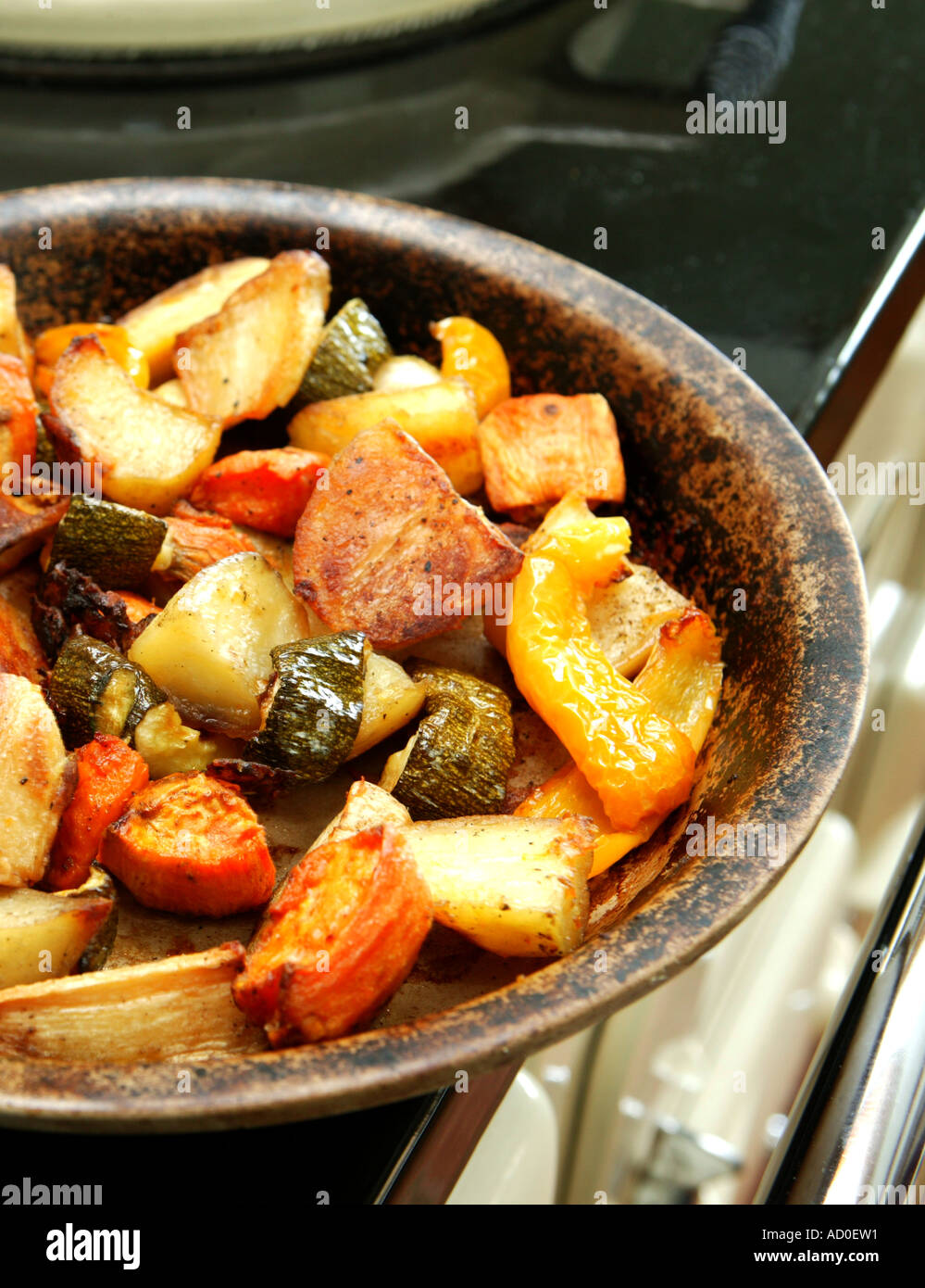 numerous selection of Roast vegetables in cooking dish popular in ...