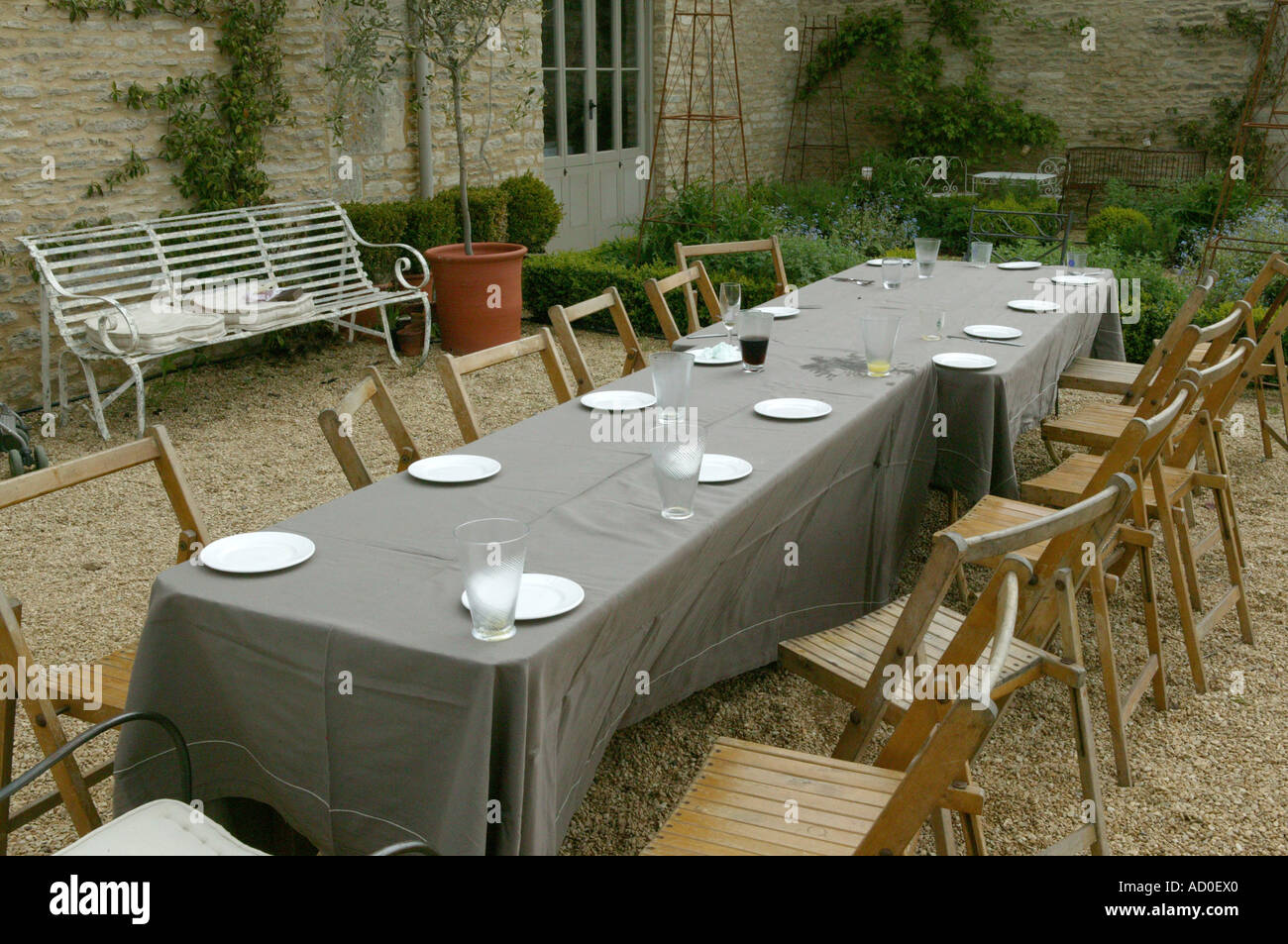 an empty eating table left after everyone has finished eating Stock ...