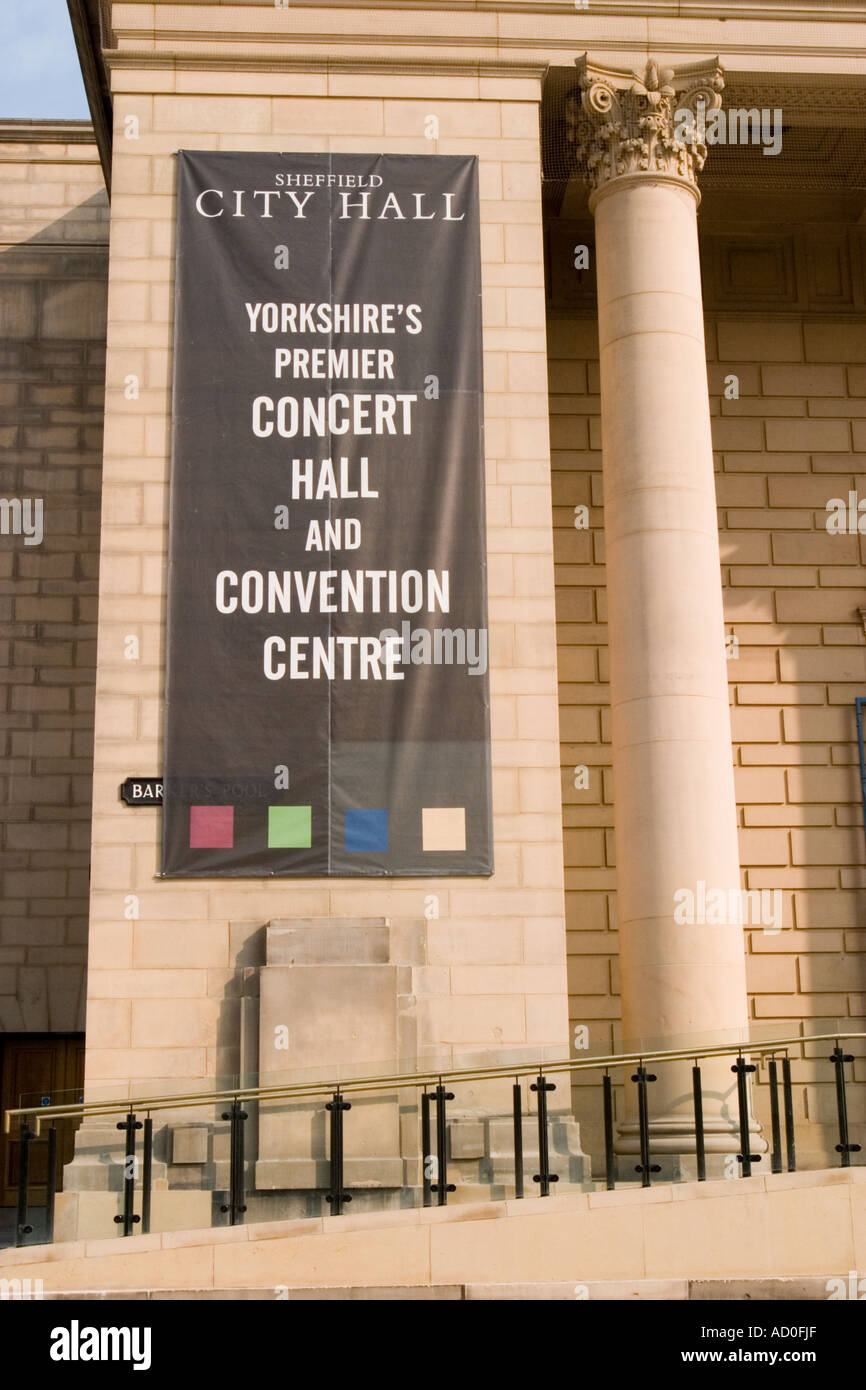Banner outside Sheffield City Hall advertising venue and conference ...