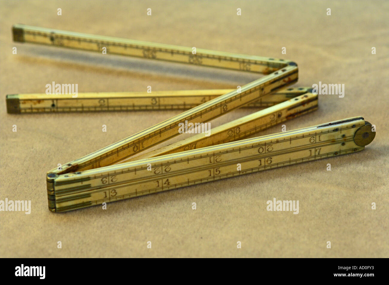 Antique folding ruler measuring hi-res stock photography and images - Alamy