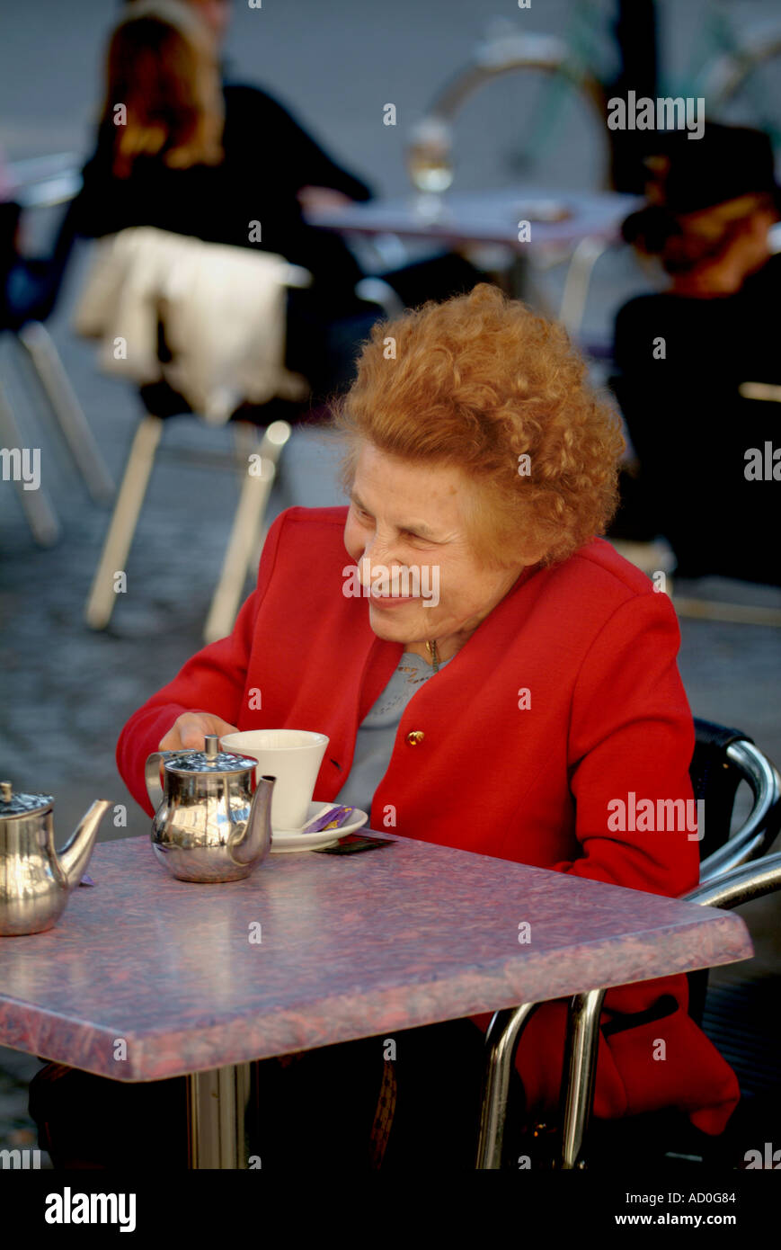 Old lady drinking tea Bordeaux France Stock Photo - Alamy