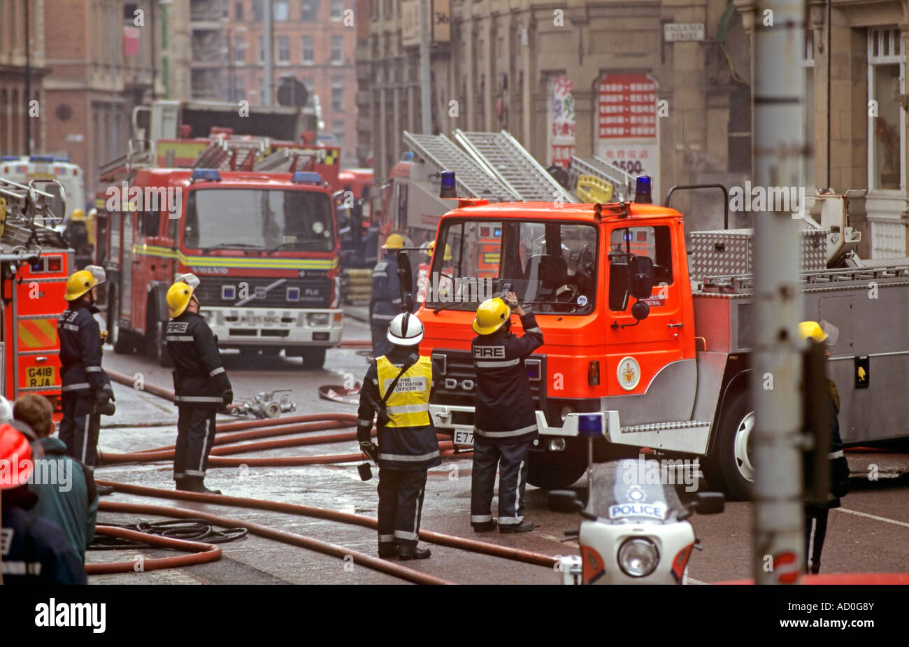 Fire central Manchester England UK Stock Photo - Alamy