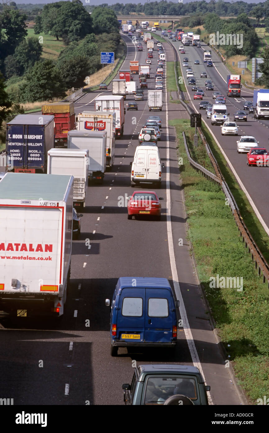 Traffic M6 motorway near Warrington England UK Stock Photo - Alamy