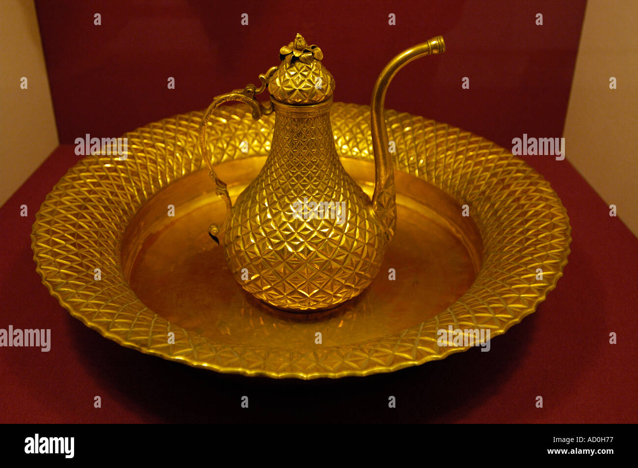 Tombak Gilded copper Basin and ewer Ottoman Period 1869 1870 Turkish ...