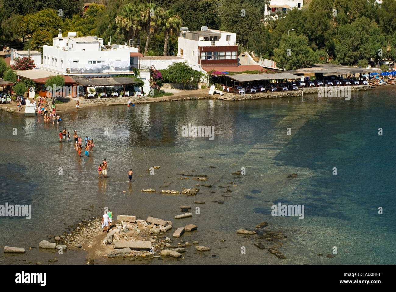 Myndos ancient sunken harbor at Gumusluk Bodrum, Aegean Coast, Turkey ...