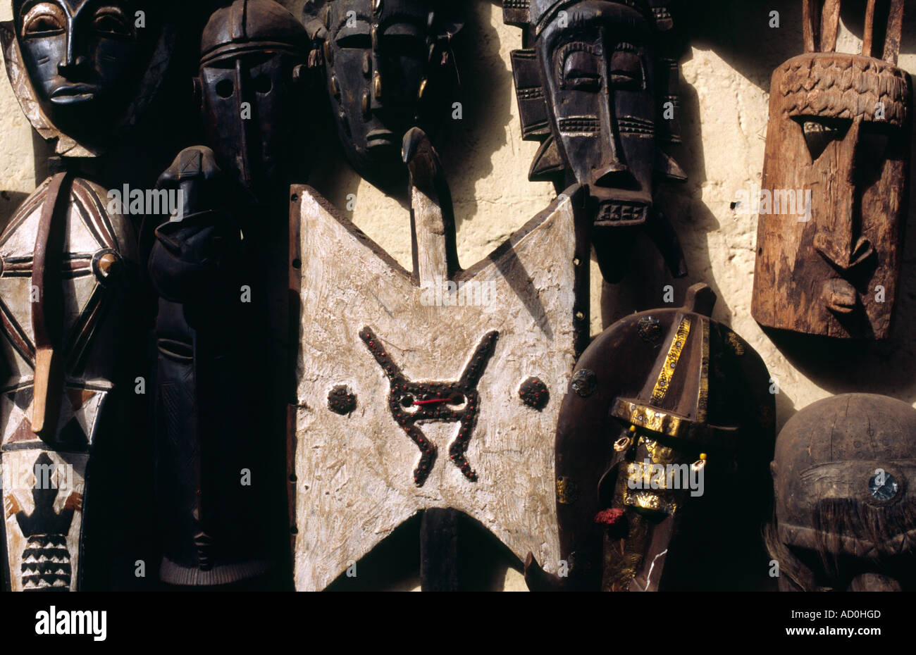 Dogon masks - Maison des Artisans, Bamako, MALi Stock Photo - Alamy