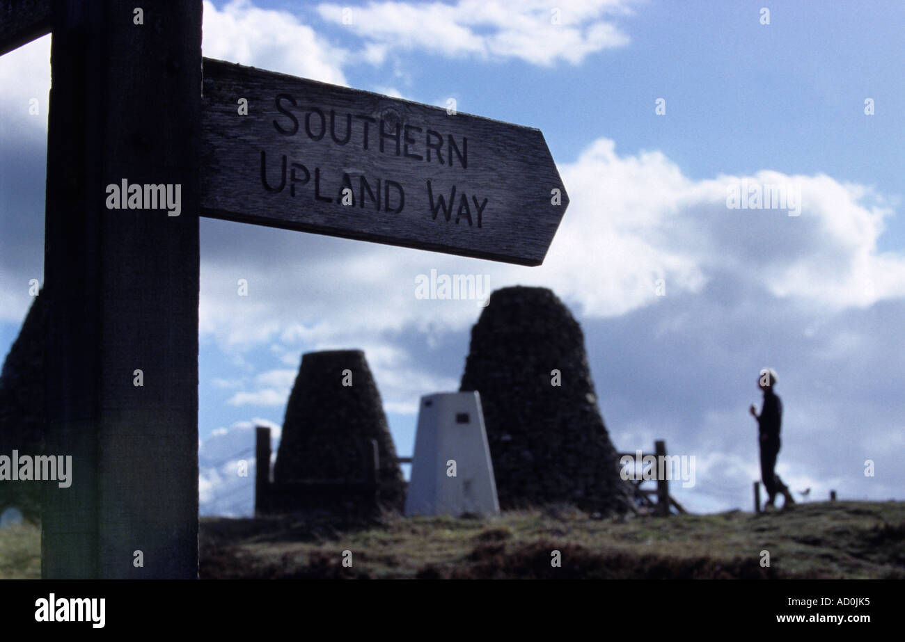 Southern Upland way sign at 3 Brethern Stock Photo - Alamy