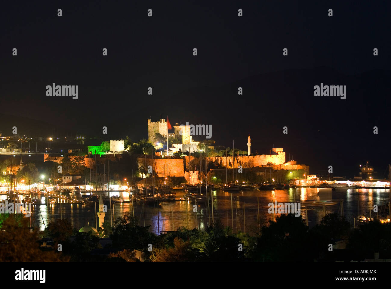 Bodrum Castle at night, Turkey Stock Photo - Alamy