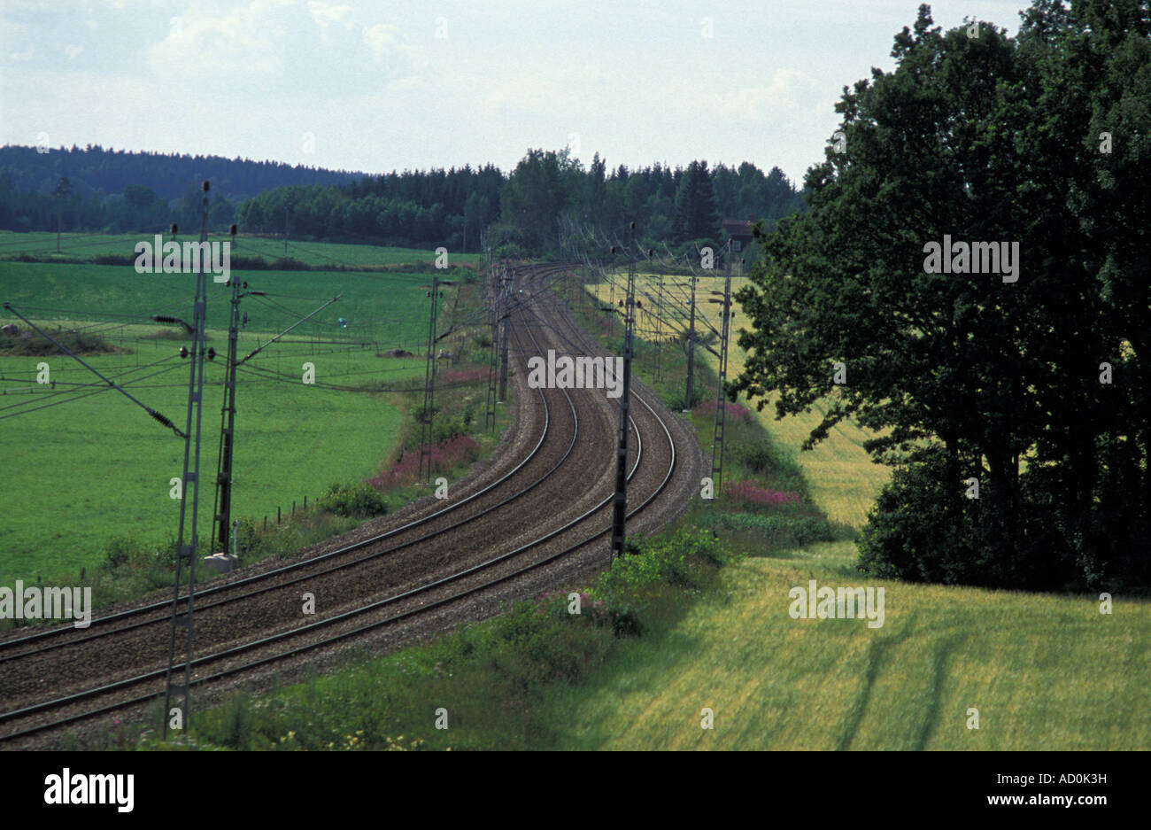 europe SWEDEN Railway tracks Stock Photo - Alamy