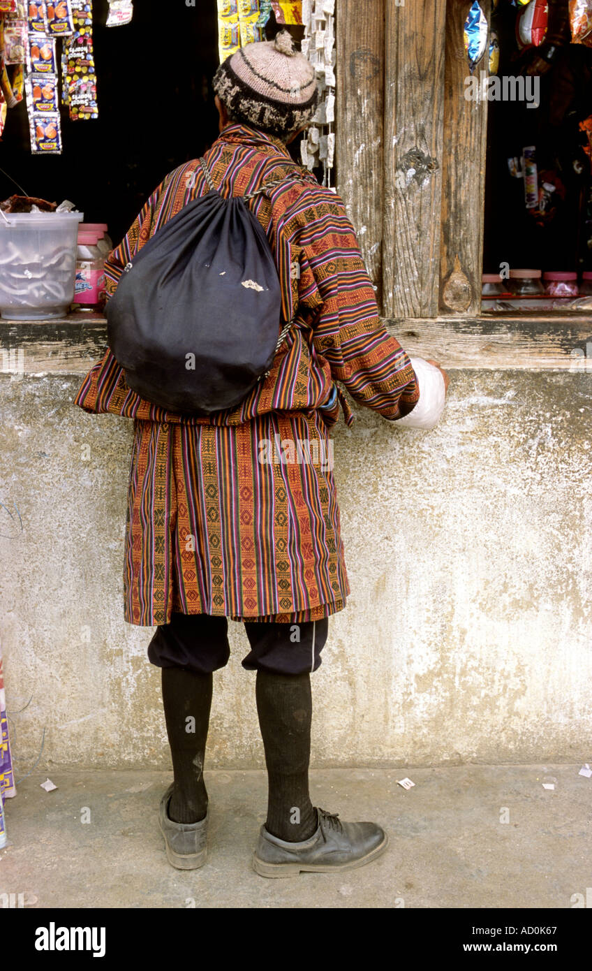 Man in traditional dress Paro Bhutan Stock Photo - Alamy