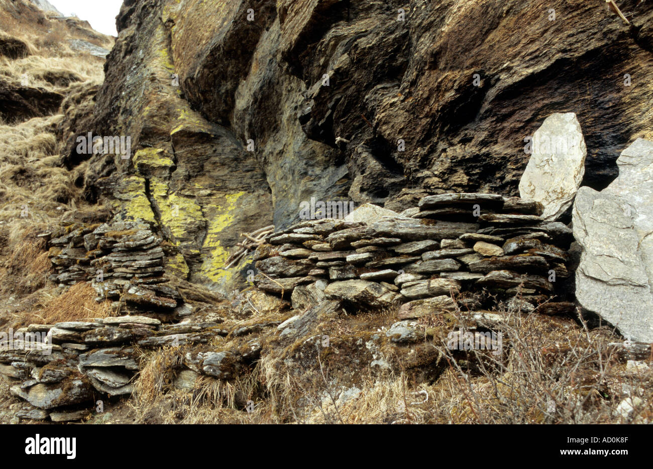 Monk s prayer cave Bhutan Stock Photo - Alamy