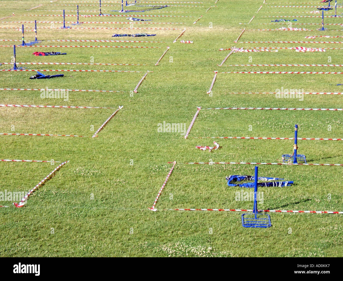empty sports field with separate badminton volleyball courts Stock ...