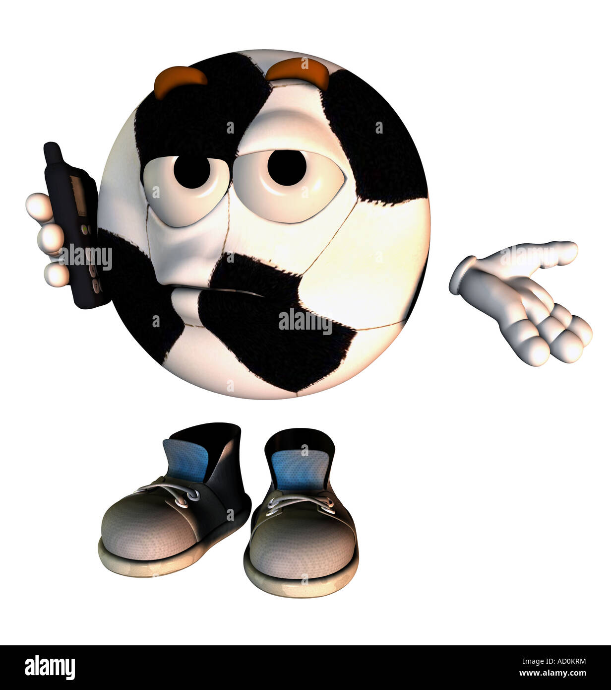 Football with face and emotions in cartoon style as symbol symbol for ...