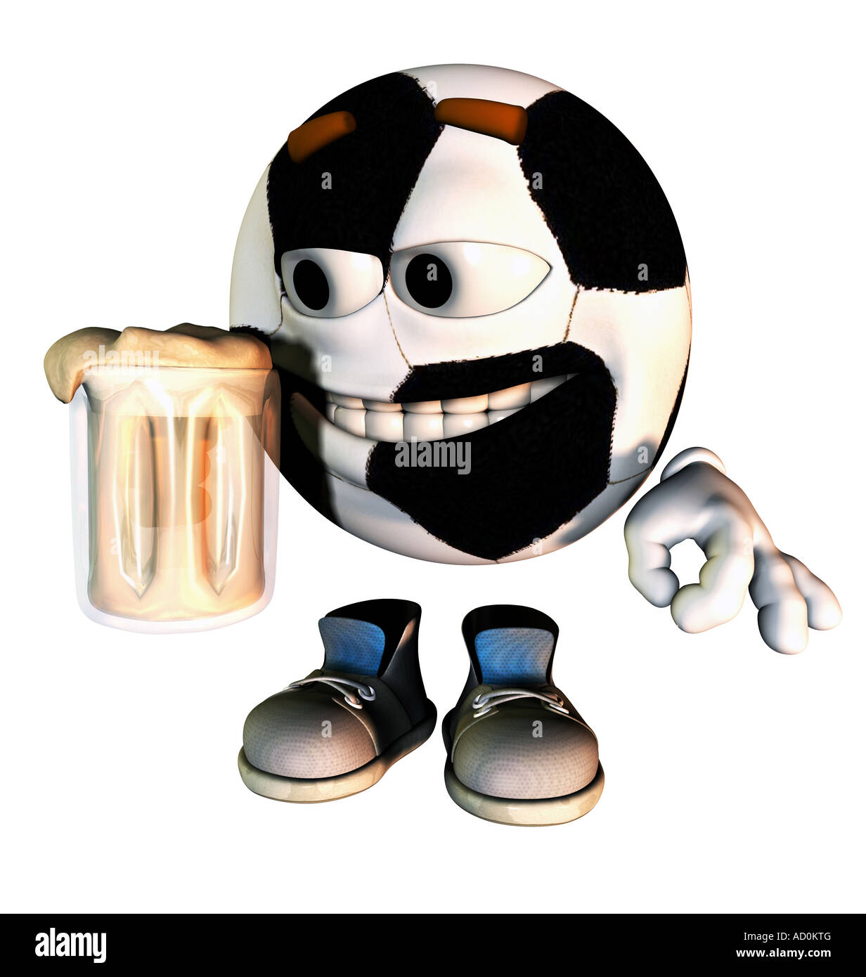 Football with face and emotions in cartoon style as symbol symbol for ...