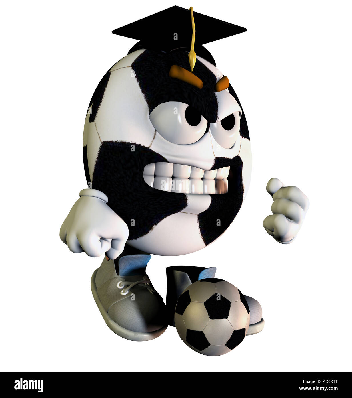 Football with face and emotions in cartoon style as symbol symbol for ...