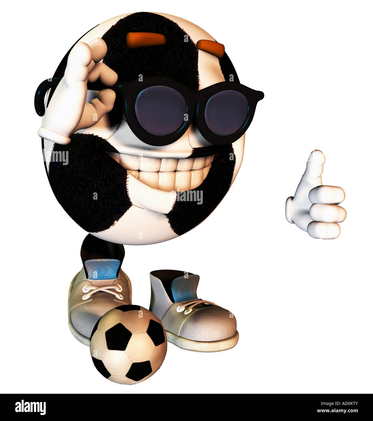 Football with face and emotions in cartoon style as symbol symbol for ...