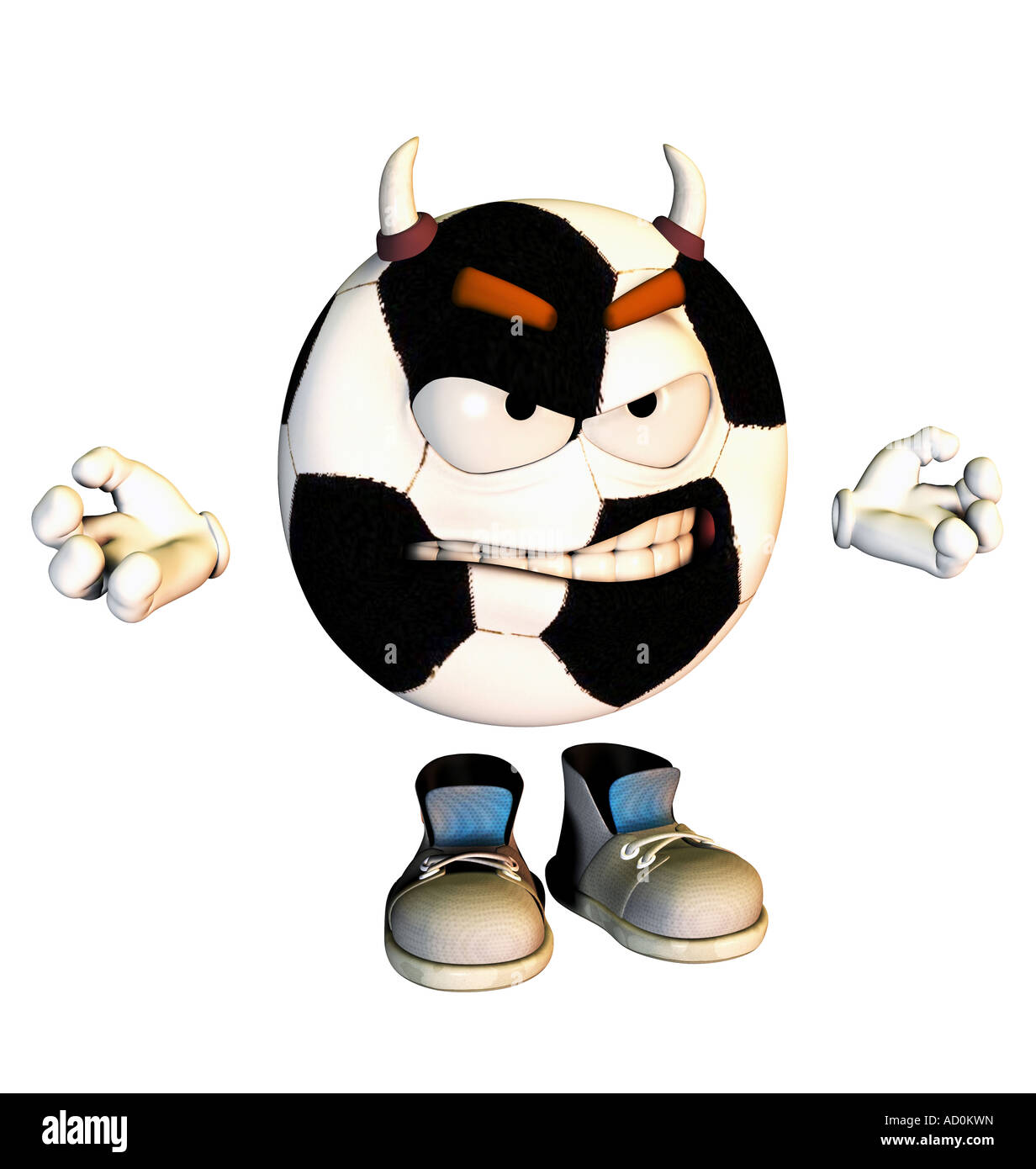 Football with face and emotions in cartoon style as symbol symbol for ...