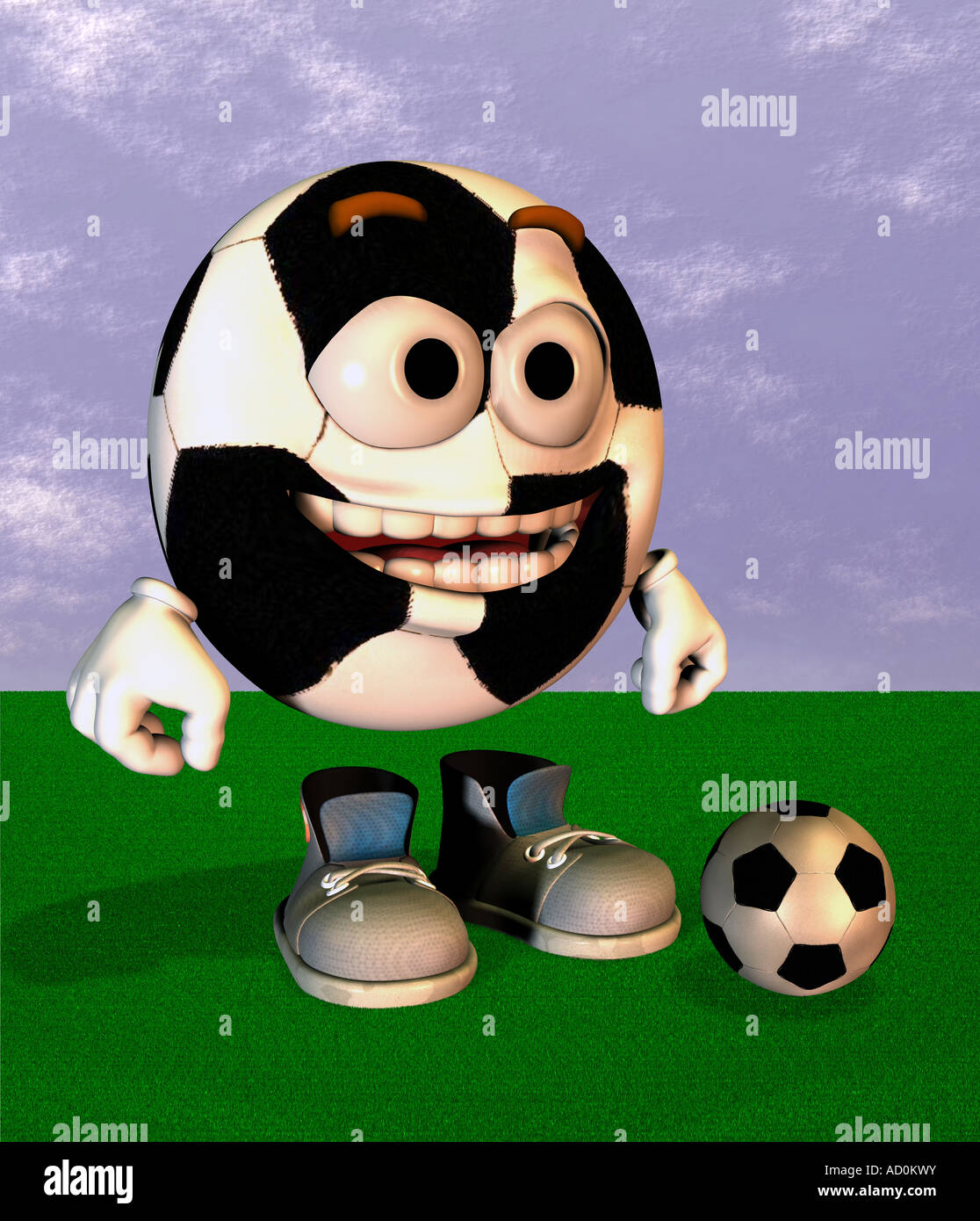 Football with face and emotions in cartoon style as symbol symbol for ...