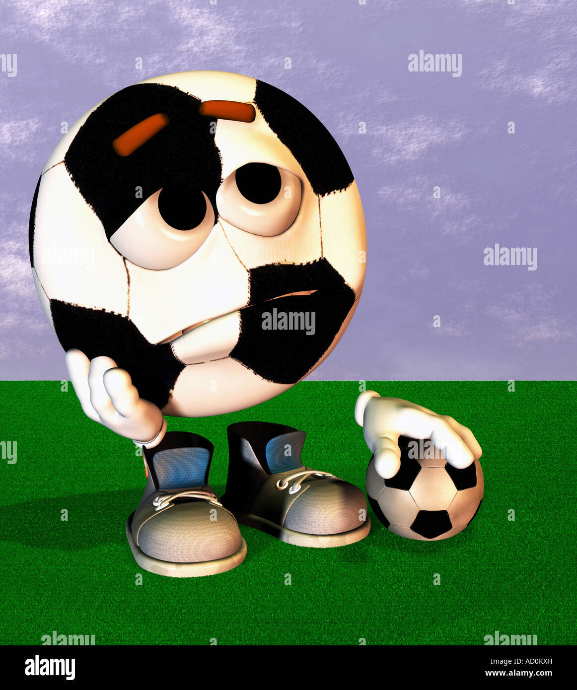 Football with face and emotions in cartoon style as symbol symbol for ...