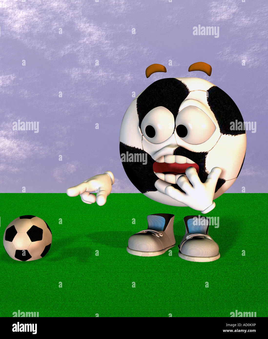 Football with face and emotions in cartoon style as symbol symbol for ...