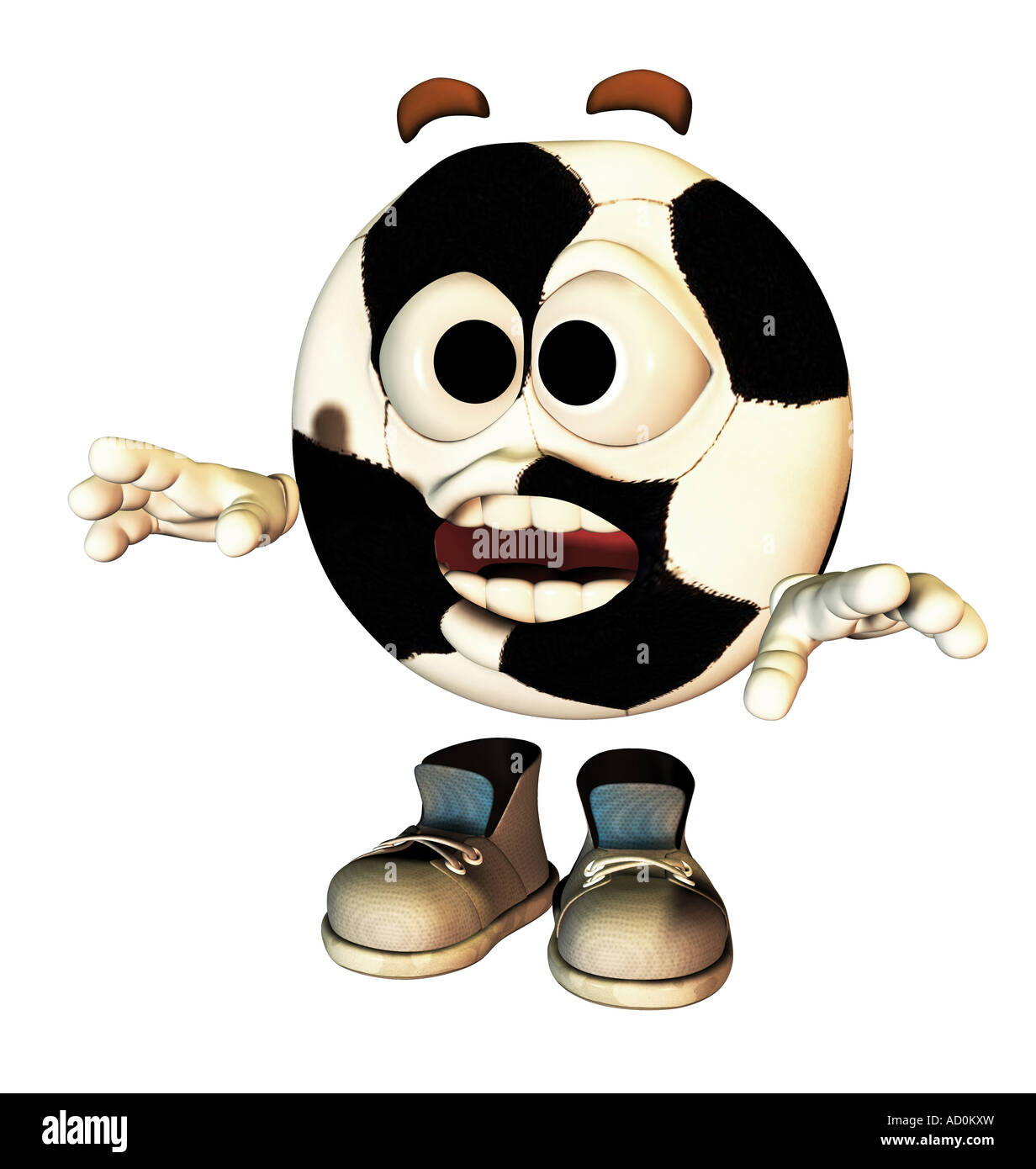 Football with face and emotions in cartoon style as symbol symbol for ...
