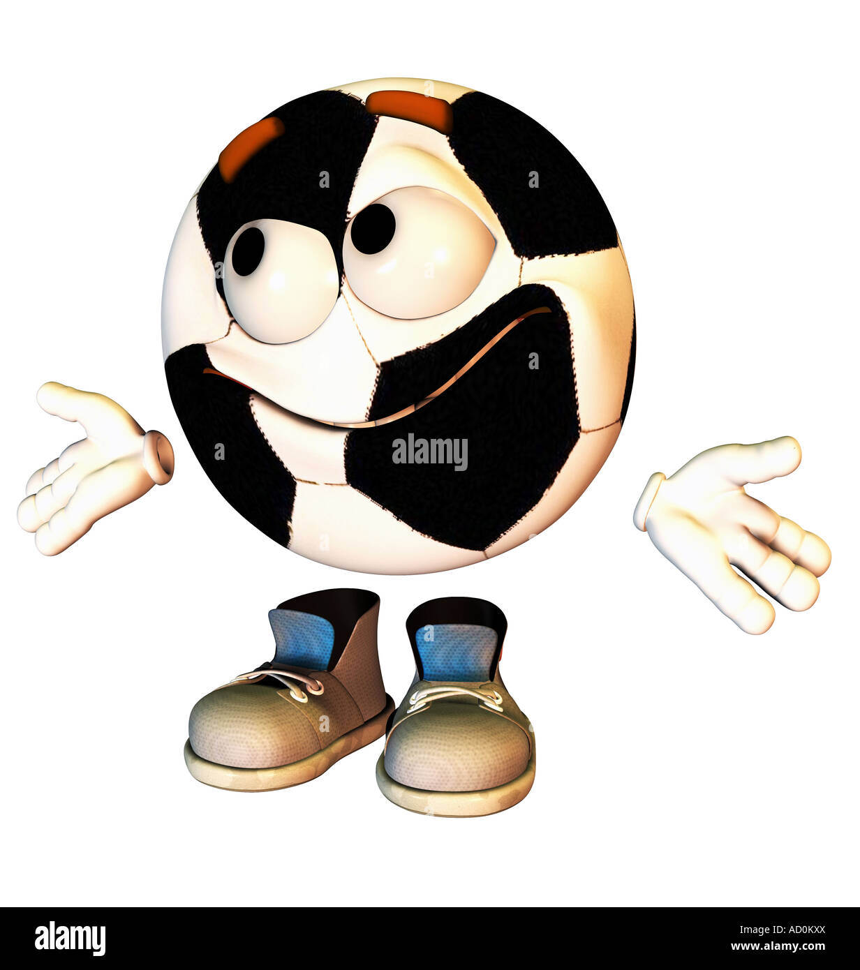 Football with face and emotions in cartoon style as symbol symbol for ...