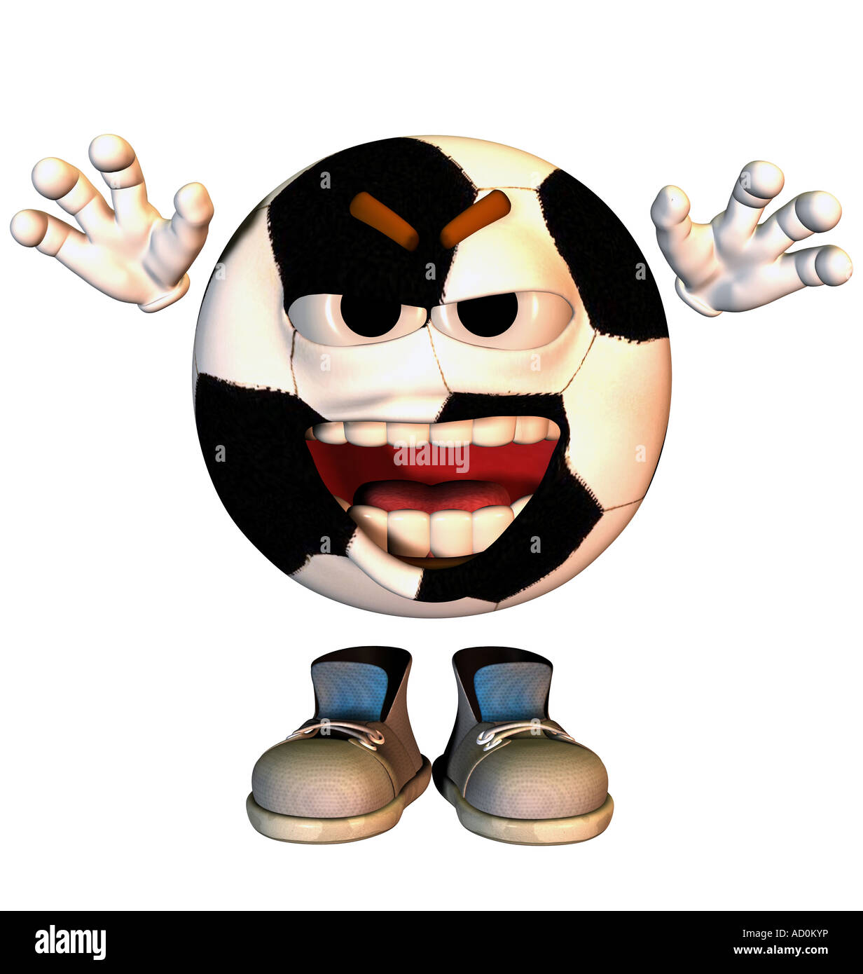 Football with face and emotions in cartoon style as symbol symbol for ...