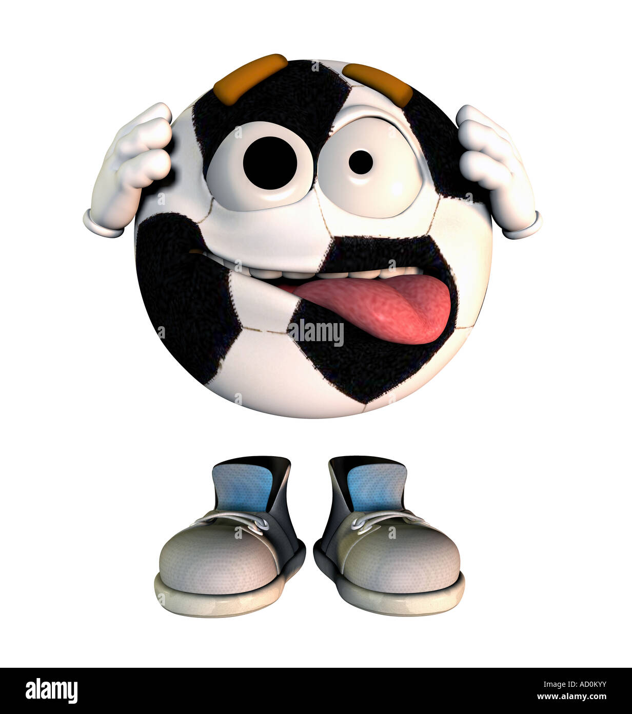 Football with face and emotions in cartoon style as symbol symbol for ...